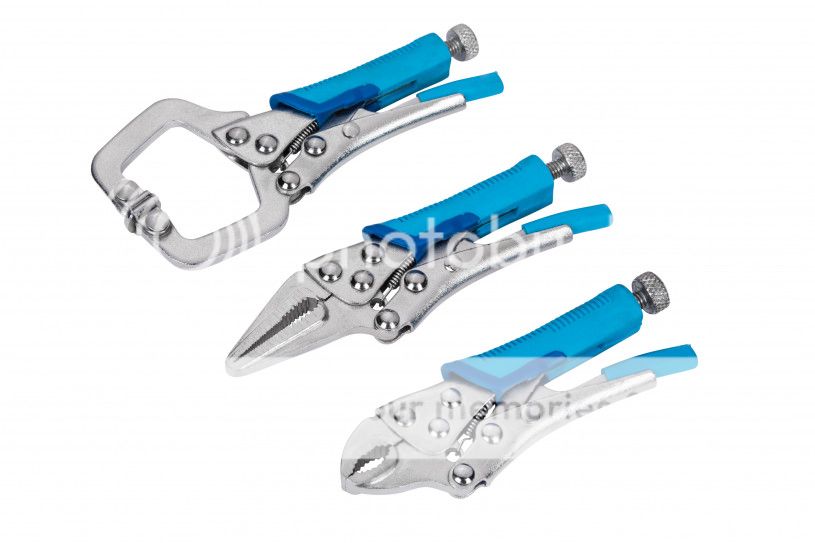 3Pce Mini Locking Plier and Clamp Set Pliers Tight Spaces DIY Plumbing ...