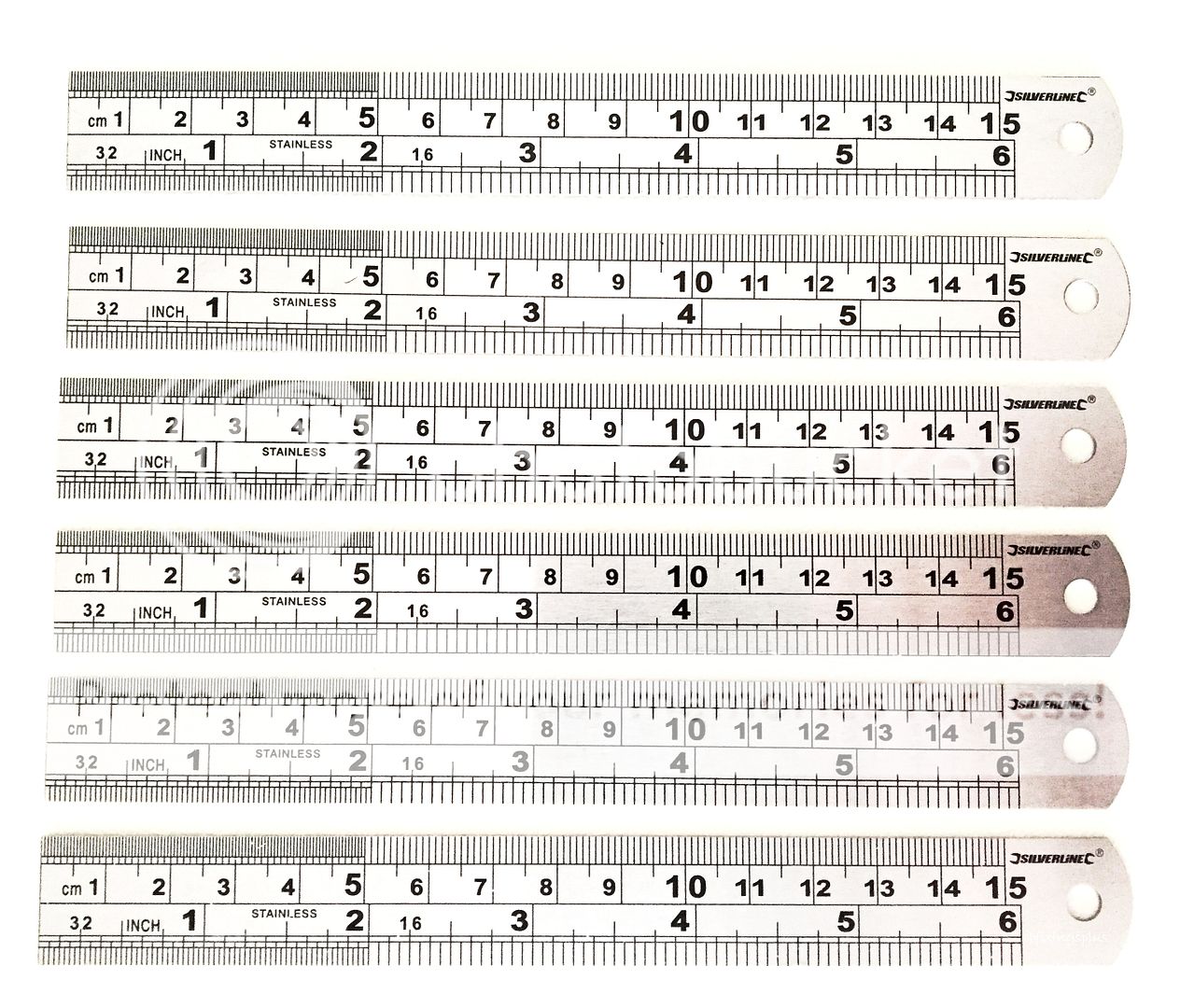 6 x 150mm 6" Steel Ruler Rules Rule Double Sided CM/MM And Imperial ...