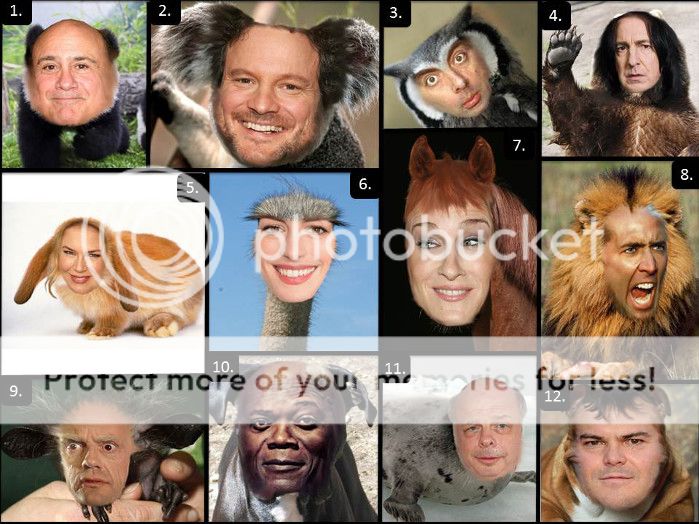 Actors as Animals Quiz - By gris379