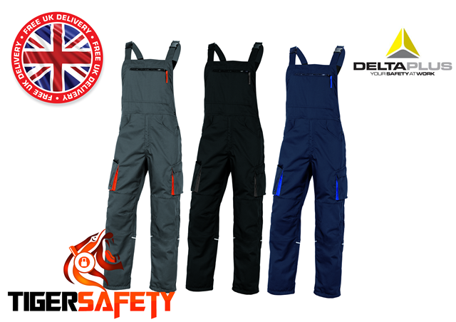 Delta Plus Panoply M2SAL Mach2 Mens Kneepad Bib & Brace Work Dungarees ...